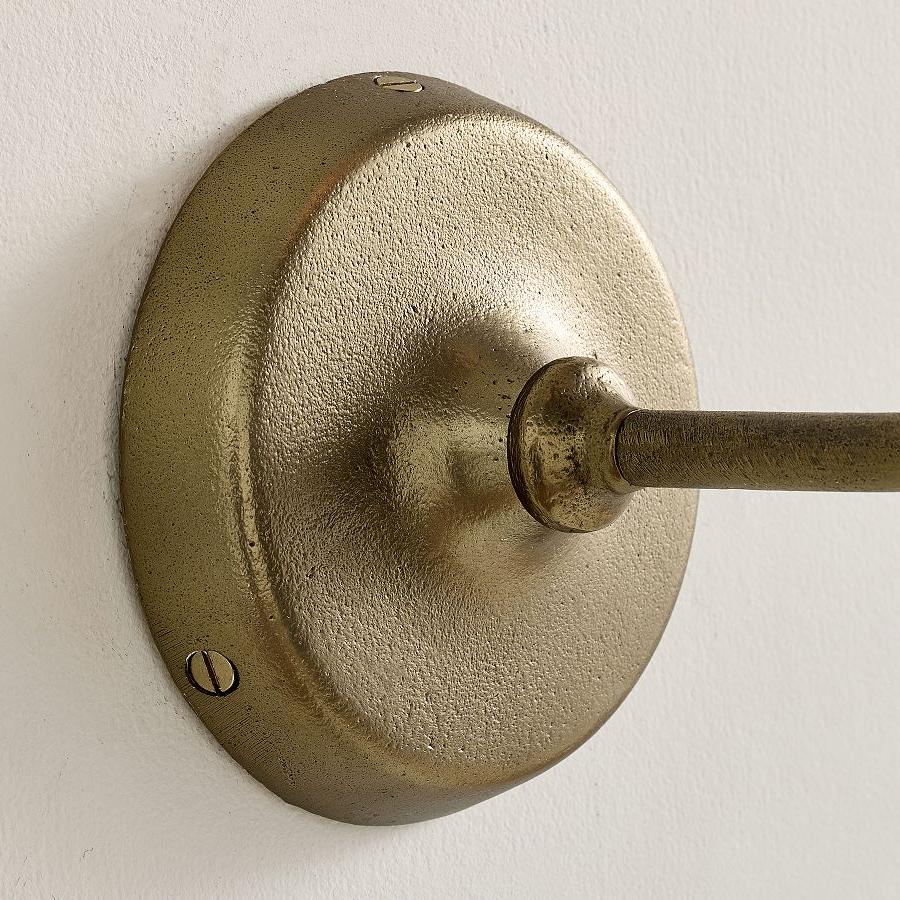 Rustic Forged Iron Wall Sconce | Antique Brass Botanical Wall Light | Ping Lighting